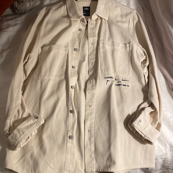Zara | Shirts | Zara Mens Overshirtshacket Painting Design | Poshmark